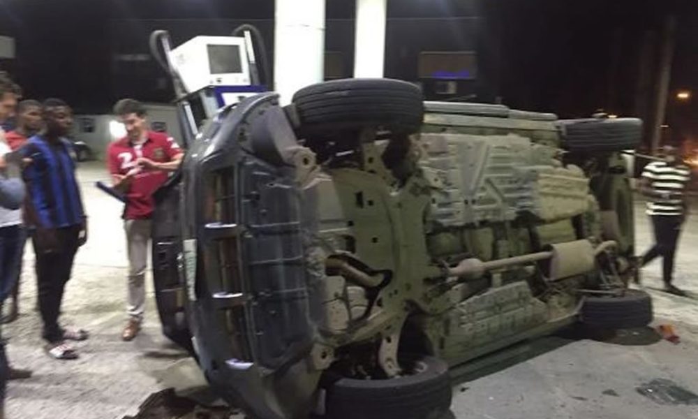 Pictures: SUV crashes into Oando filling station in Ikoyi – AUTOJOSH