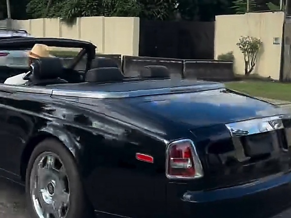 Sir Okeowo Seen Behind The Wheels Of His Open-top Rolls-Royce Phantom ...